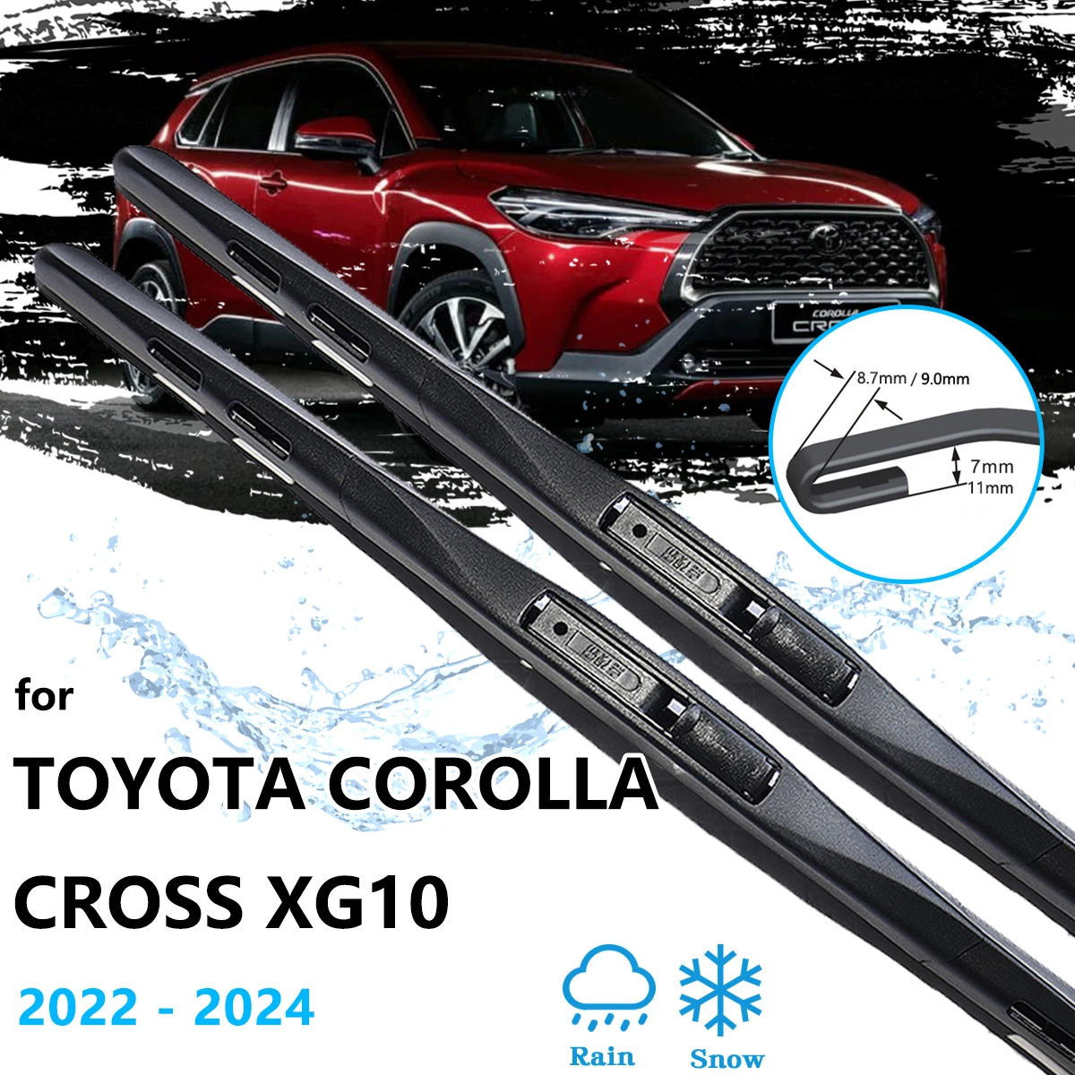 For Toyota Corolla Cross XG10 2022 2023 2024 Front Wiper Blades Brushes ...
