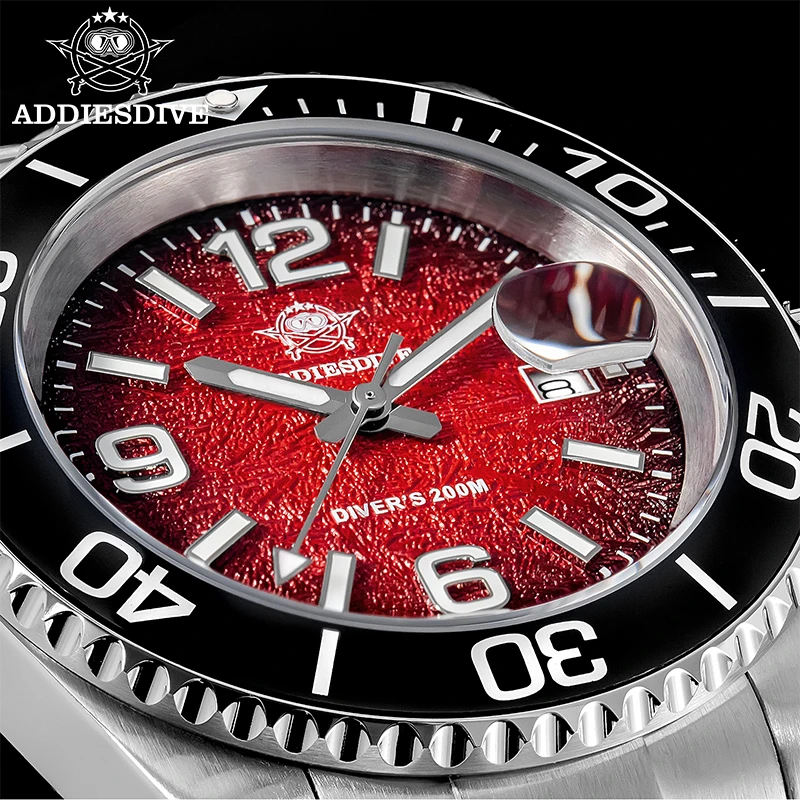 ADDIESDIVE Quartz Dive Watch 200M Waterproof 316L Steel Case BGW9 Lume ...