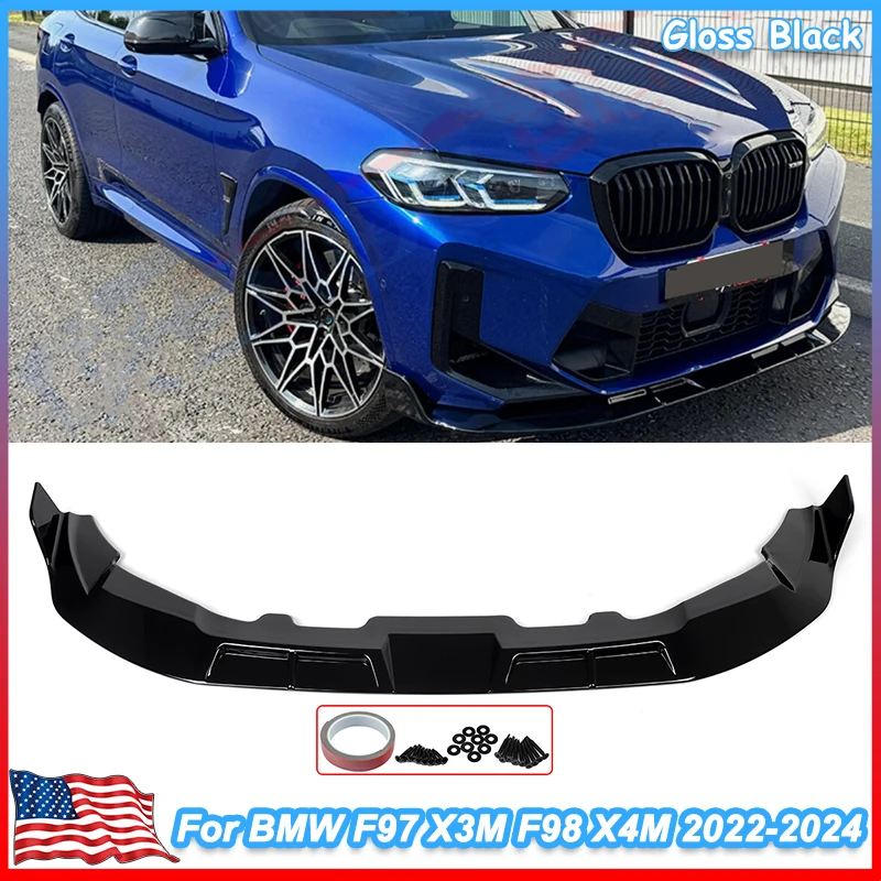Front Bumper Splitter Front Lip For 2022-2024 BMW X3M X4M F97 F98 LCI ...