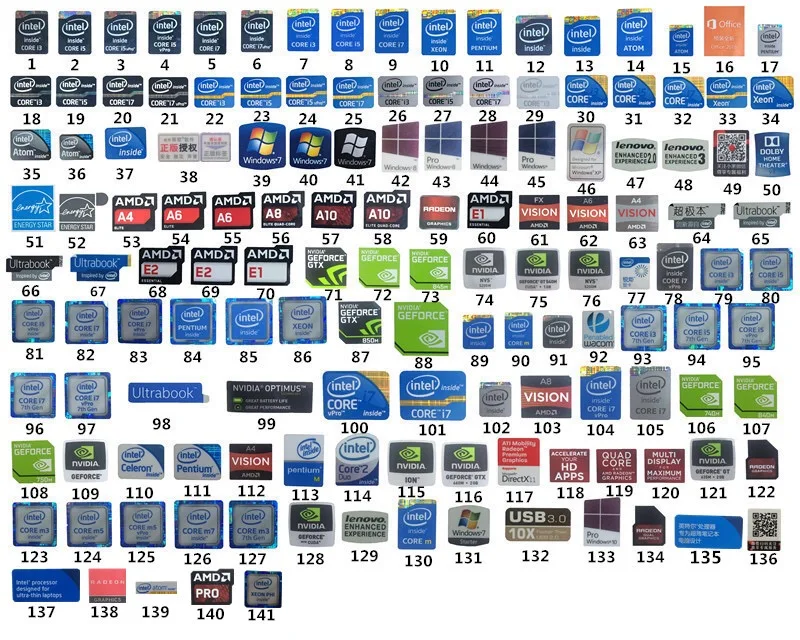 1pcs Ultrabook performance label sticker laptop logo intel core four ...