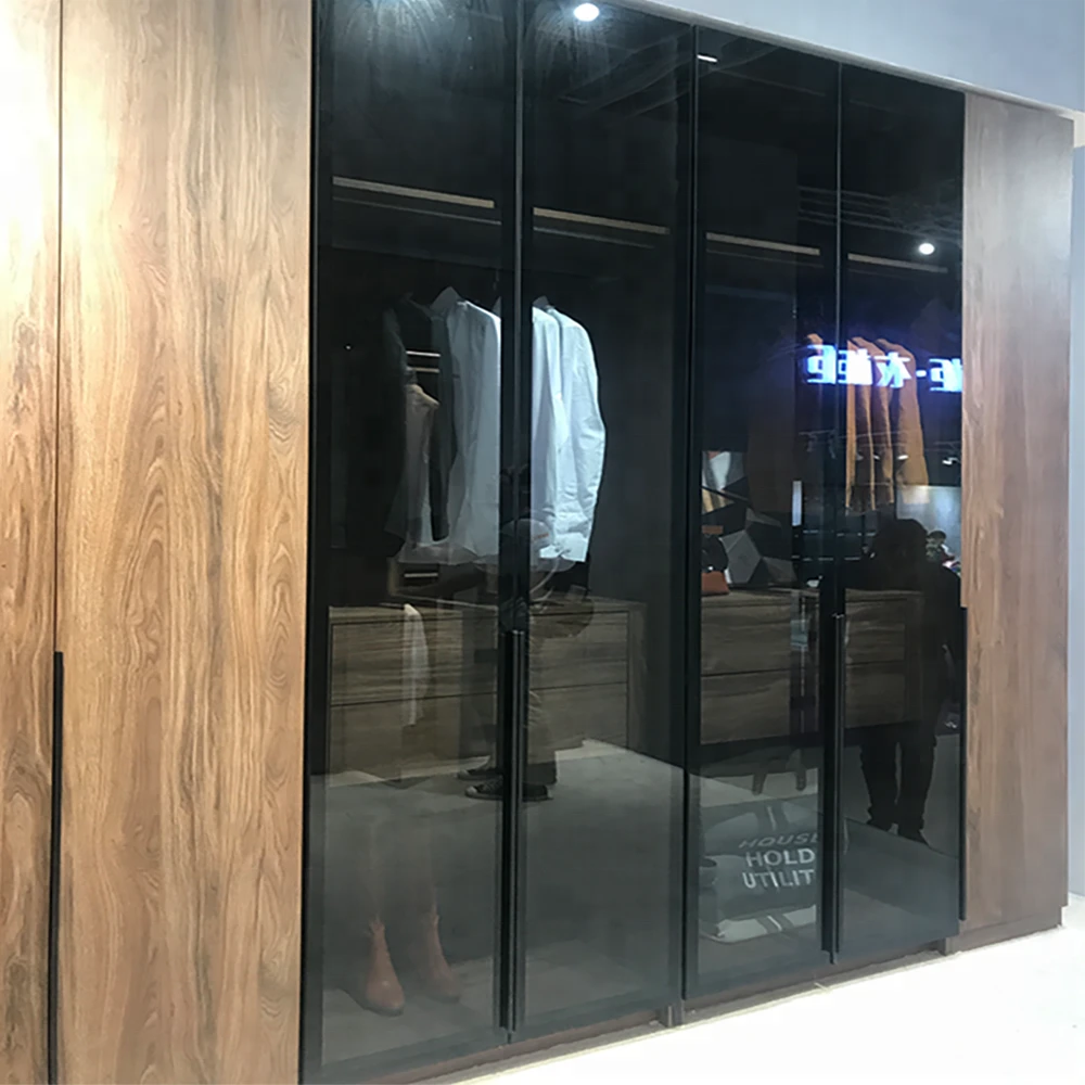 Latest Design Customized Interior Wardrobe Aluminium Frame Glass Door ...