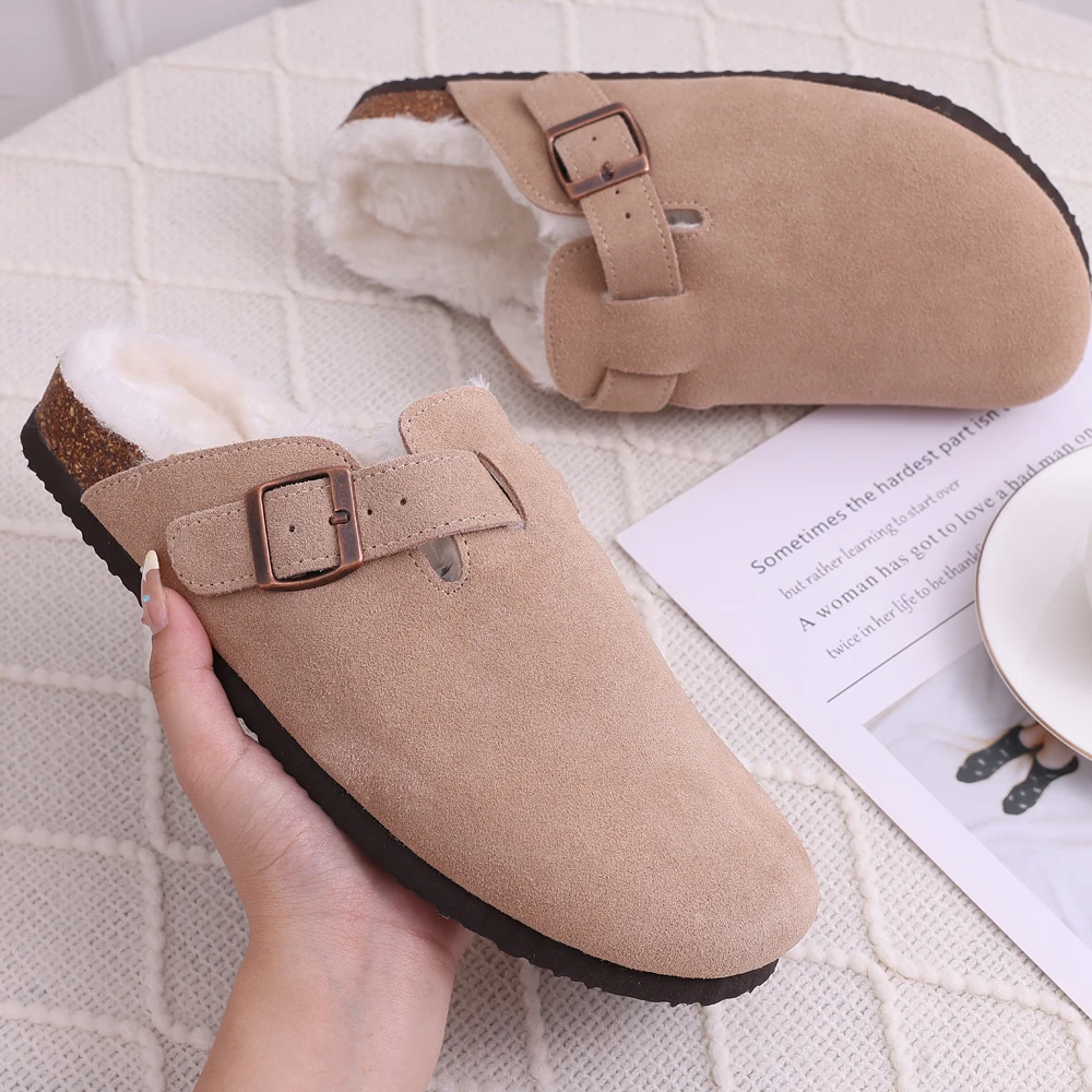 Kidmi-Unisex-Classic-Fur-Clog-For-Women-Winter-Suede-House-Slippers ...