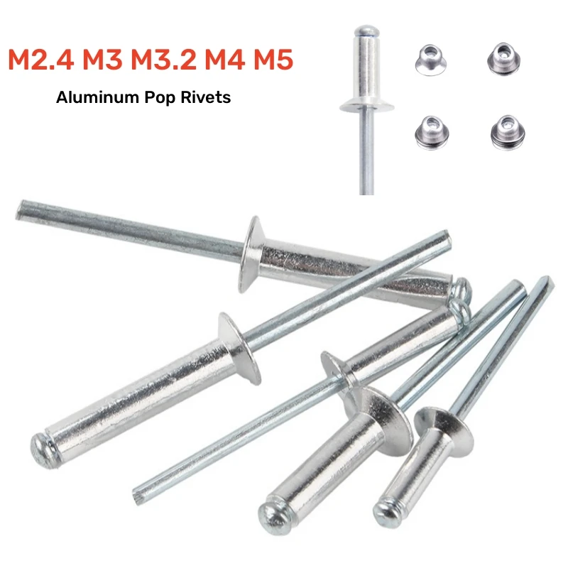 30-50Pcs-M2-4-M3-M3-2-M4-M5-Aluminium-Countersunk-Head-Blind-Rivets ...