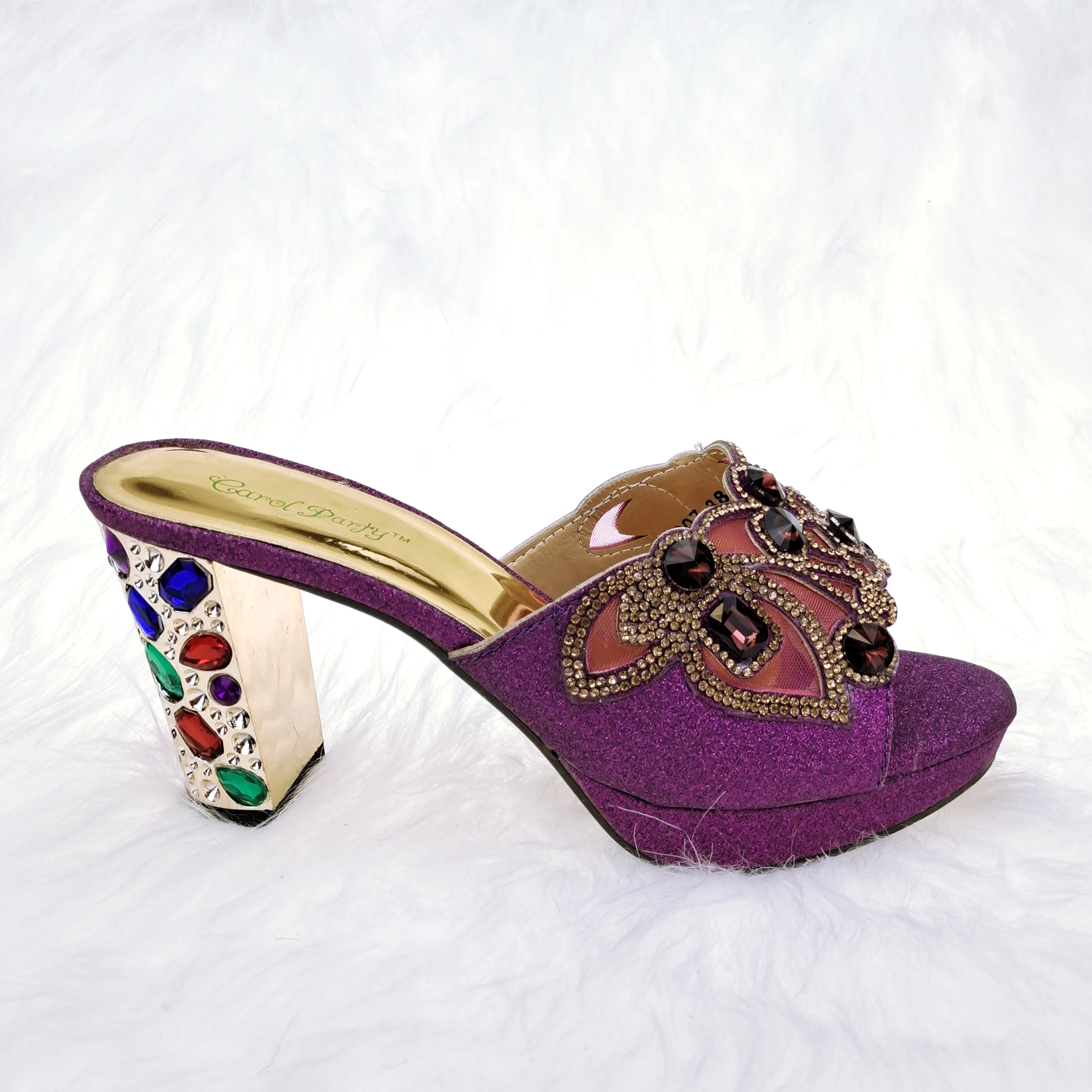 Italian Design Lady Shoes Women's Colorful Diamond Shoes African Party ...
