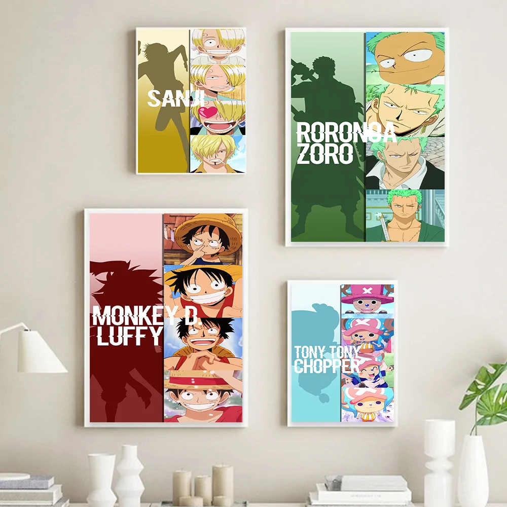 Classic-Japanese-Anime-Posters-One-Piece-Pictures-Canvas-Painting ...