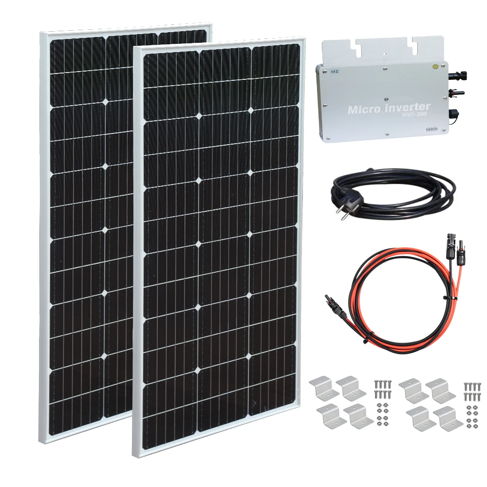 Balcony Power Station 200w Mono Solar Panel With 300w Micro Grid ...