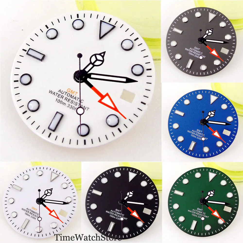 29mm-Watch-Dial-Face-with-Hands-Fit-NH34-GMT-Automatic-Movement-Date ...