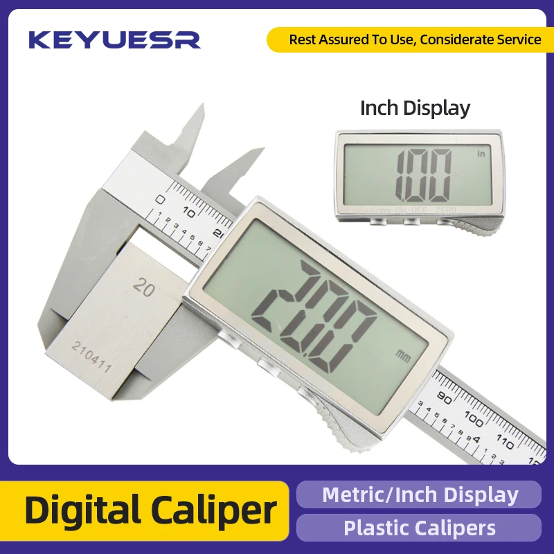 Plastic Digital Caliper Carbon Fiber Metric Electronic Vernier Calipers ...