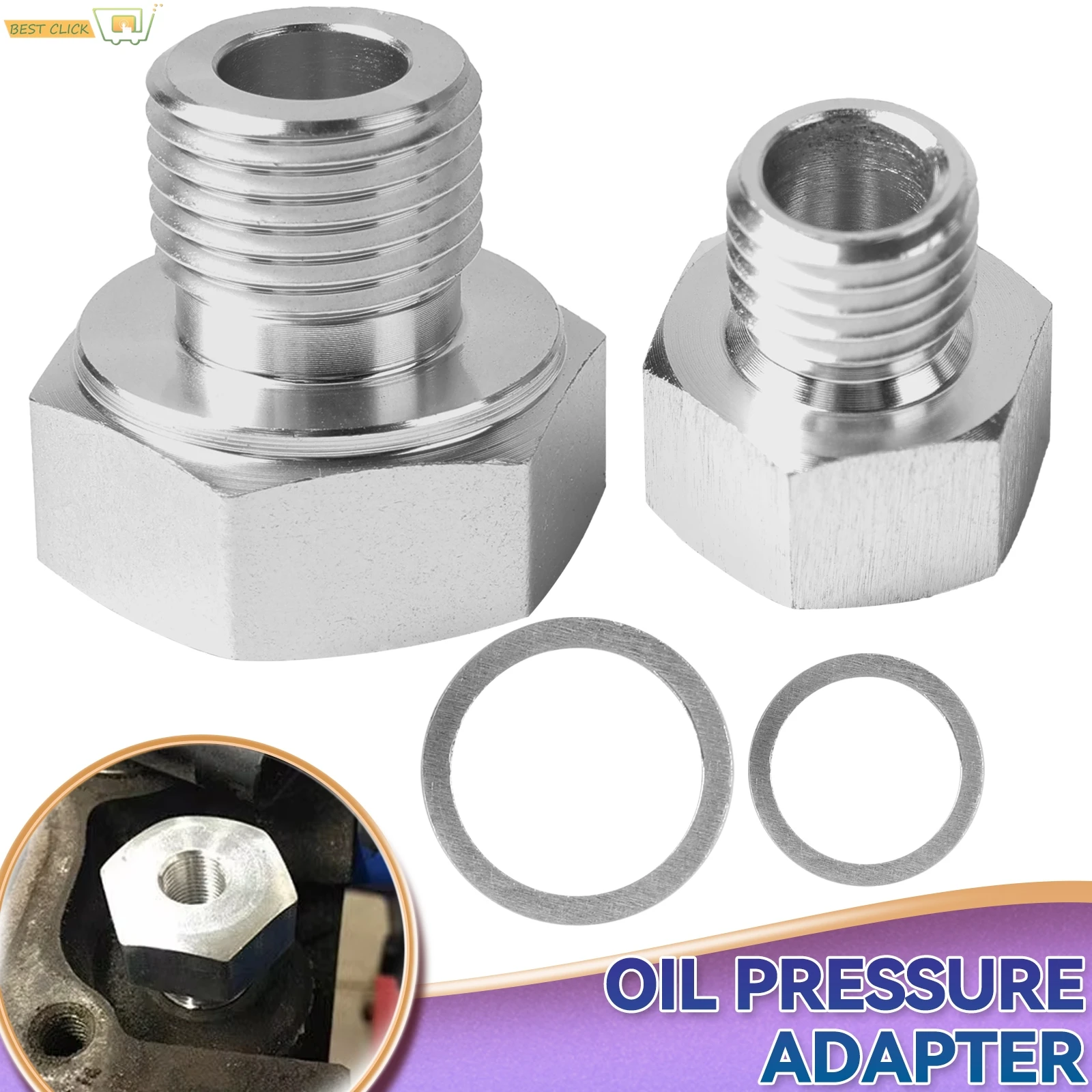 1/8 NPT Female to M12 M16x1.5 Male Oil Pressure Gauge Sender Adapter ...