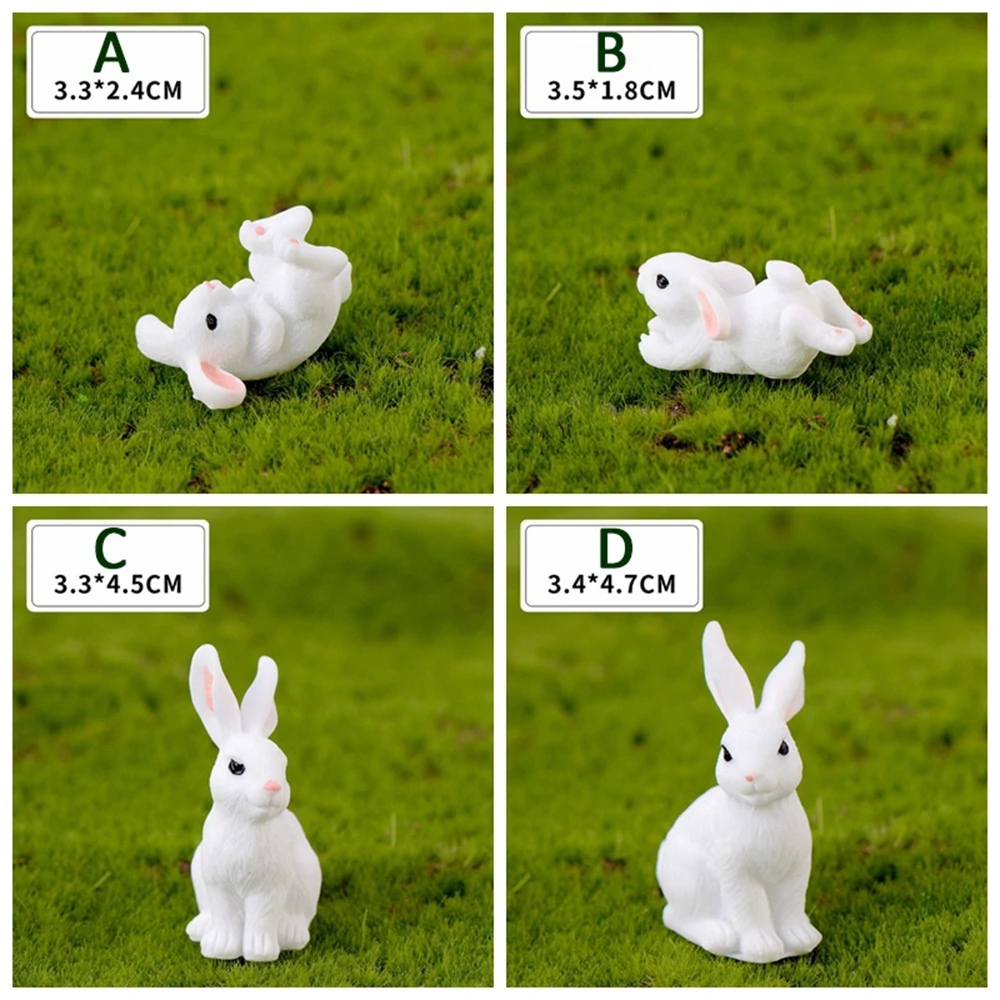 Cute Mini Rabbit Figurines Fairy Garden Exquisite Animal Decoration ...