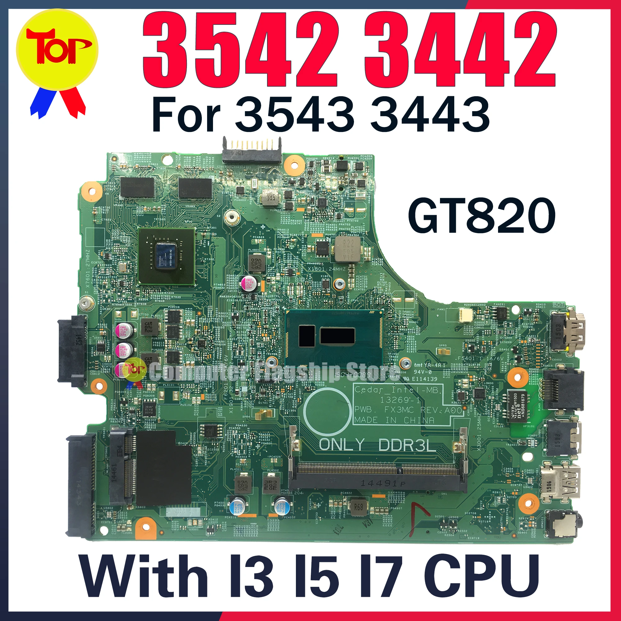 3542-Placa-m-e-do-port-til-para-DELL-Inspiron-15R-3543-3442-3443-5748 ...