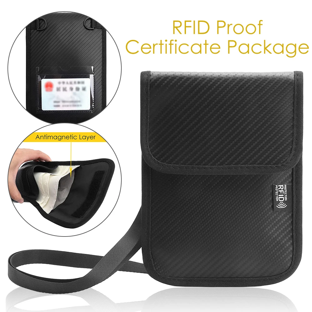 1-2-Pcs-RFID-Blocking-Travel-Anti-Radiation-Wallet-Neck-Shoulder-Phone ...