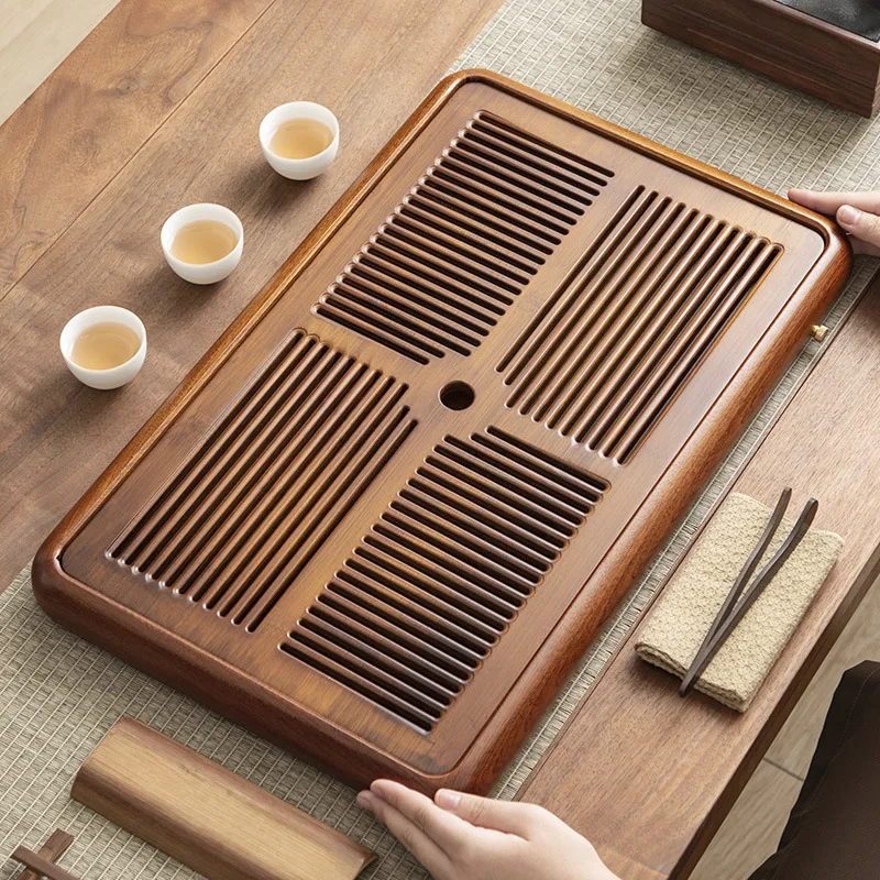 Simple Solid Wood Tea Tray with Drainage Rosewood Water-Reservoir Tea ...