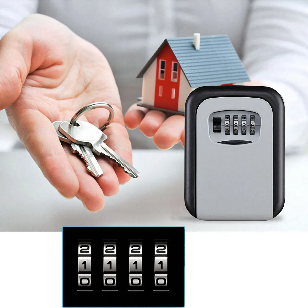 Durable-Wall-Mounted-Key-Safe-Storage-Box-Organizer-Indoor-Outdoor ...
