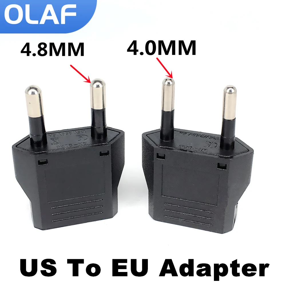 1-10PCS EU Euro KR Plug Adapter US to EU Plug Adapter Travel KR EU Adapter Electric EU KR Plug ...
