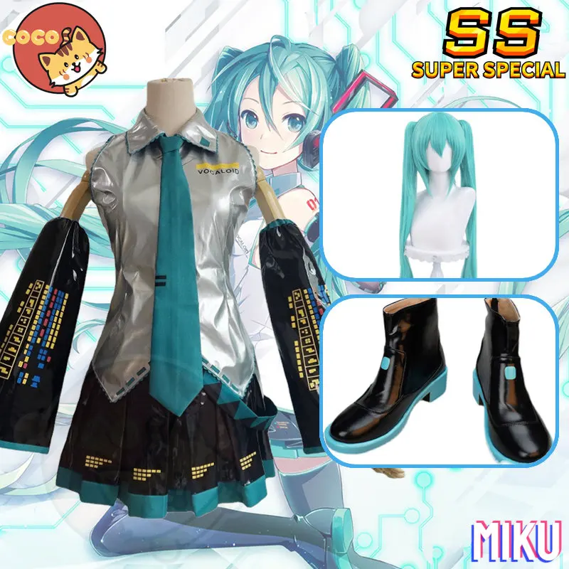 CoCos-SS Miku Vocaloid Cosplay Peruca Traje Bonito Vestido Preto Kawaii Miku Cosplay Outfits ...