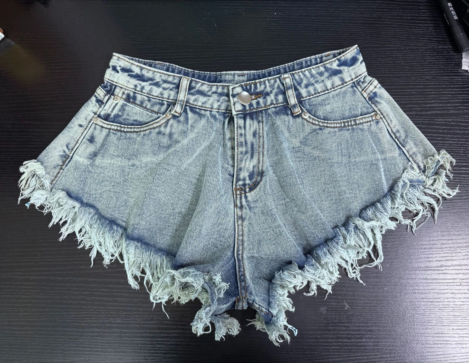 New A-line Umbrella Denim Shorts Women's Ripped High-waisted Loose ...