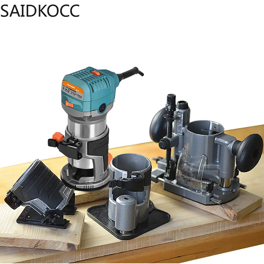 Electric Router Trimmer Removable Base Hand-Held Wood Milling Slotting ...