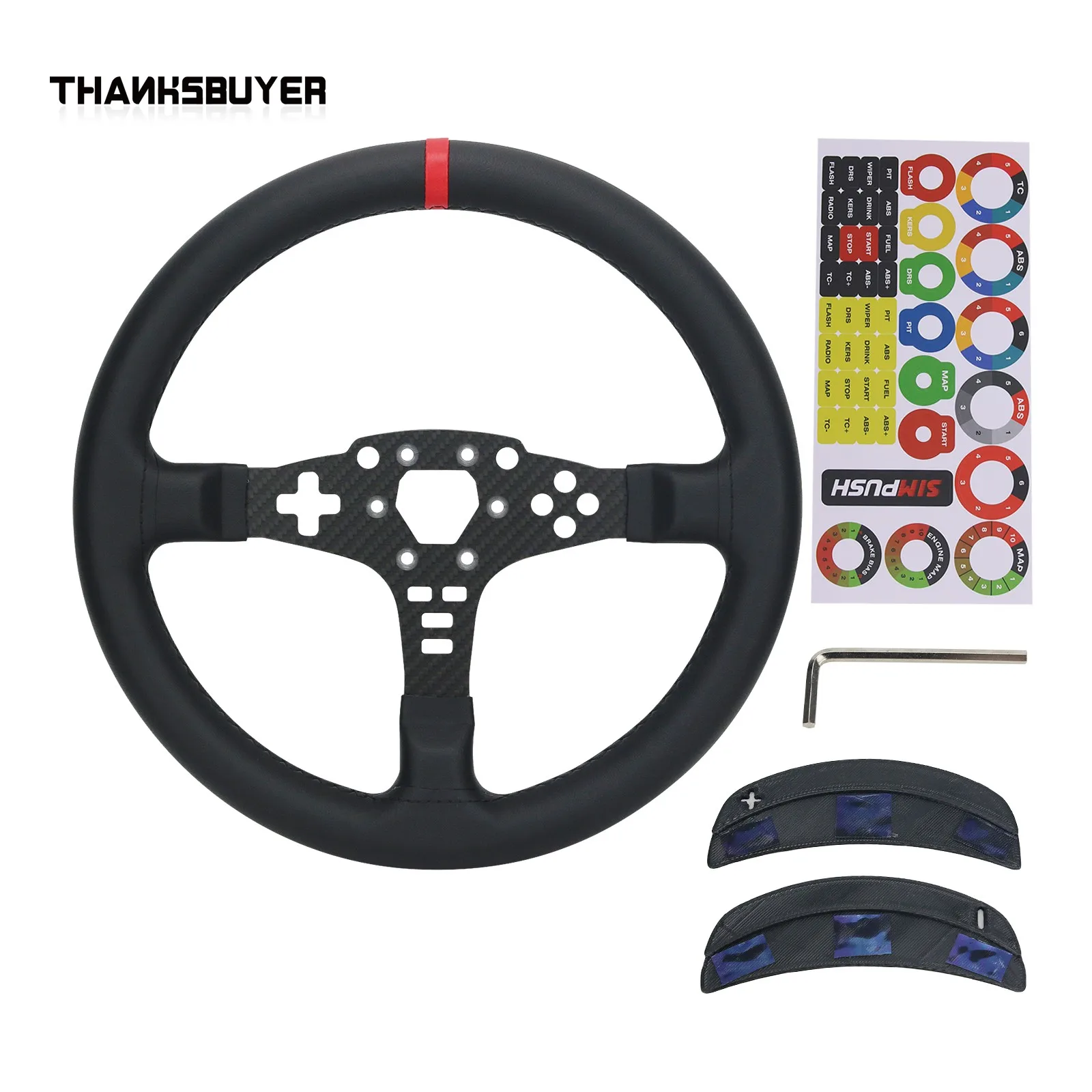 33CM/13" Racing Steering Wheel PC SIM Racing Accessory Suitable for ...