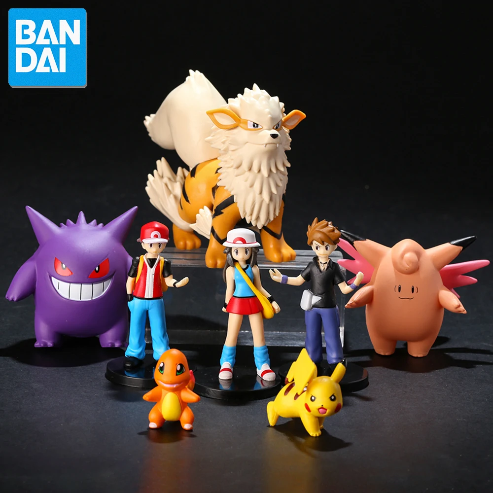 8pcs-Pocket-Monsters-Blue-Arcanine-Trainer-Red-Leaf-Clefable-Gengar-PVC ...