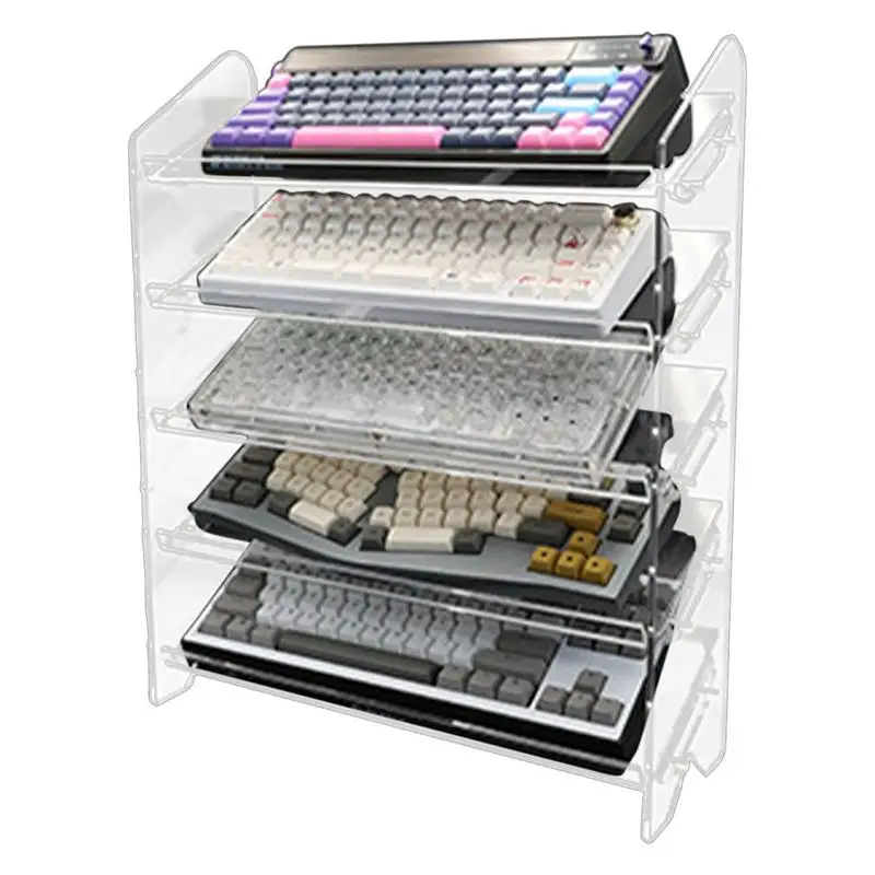 3-5-Tiers-Acrylic-Display-Stand-Clear-Keyboard-Mouse-Storage-Rack ...