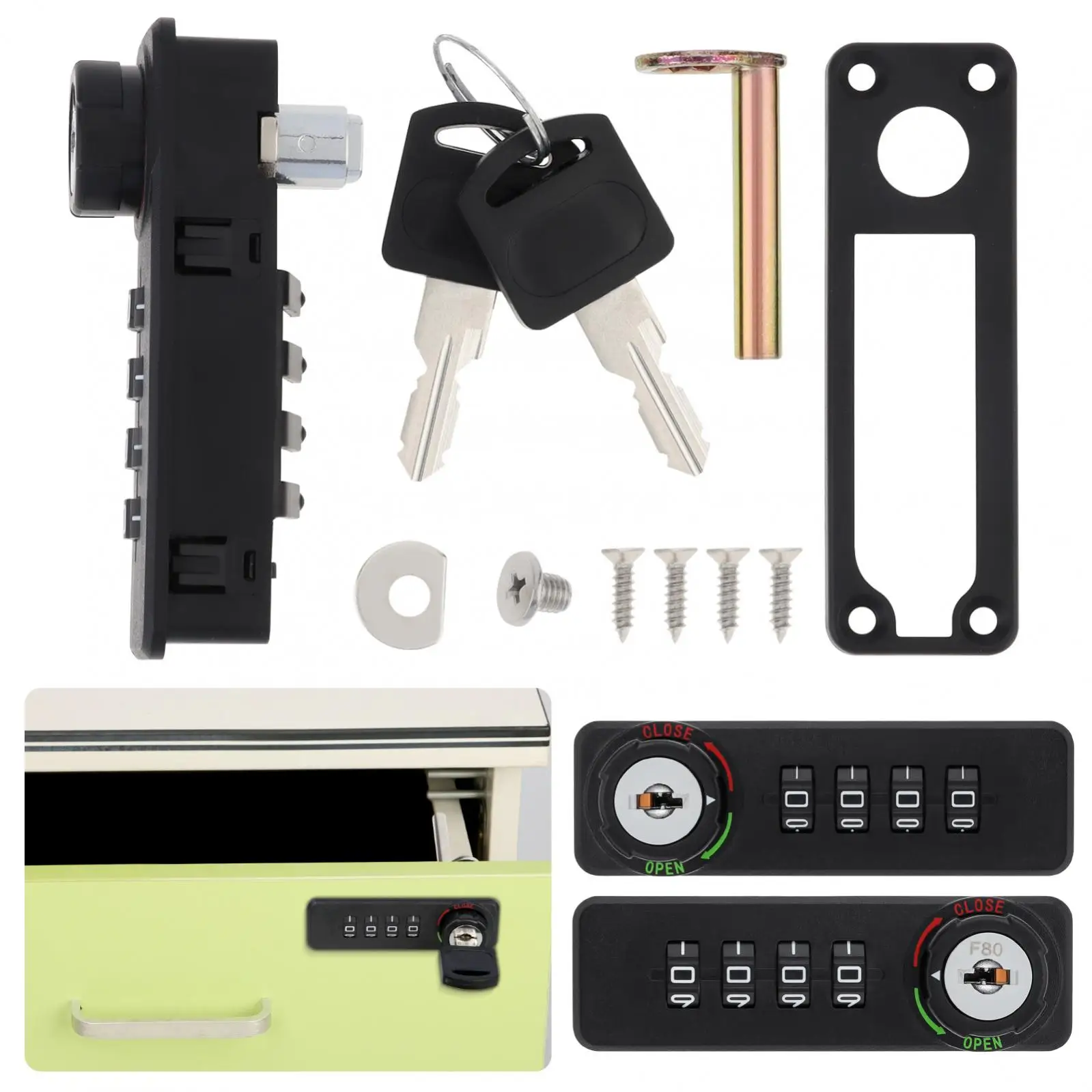Black Triple Cabinet Password Lock for Front Drawer / Iron Cabinet ...