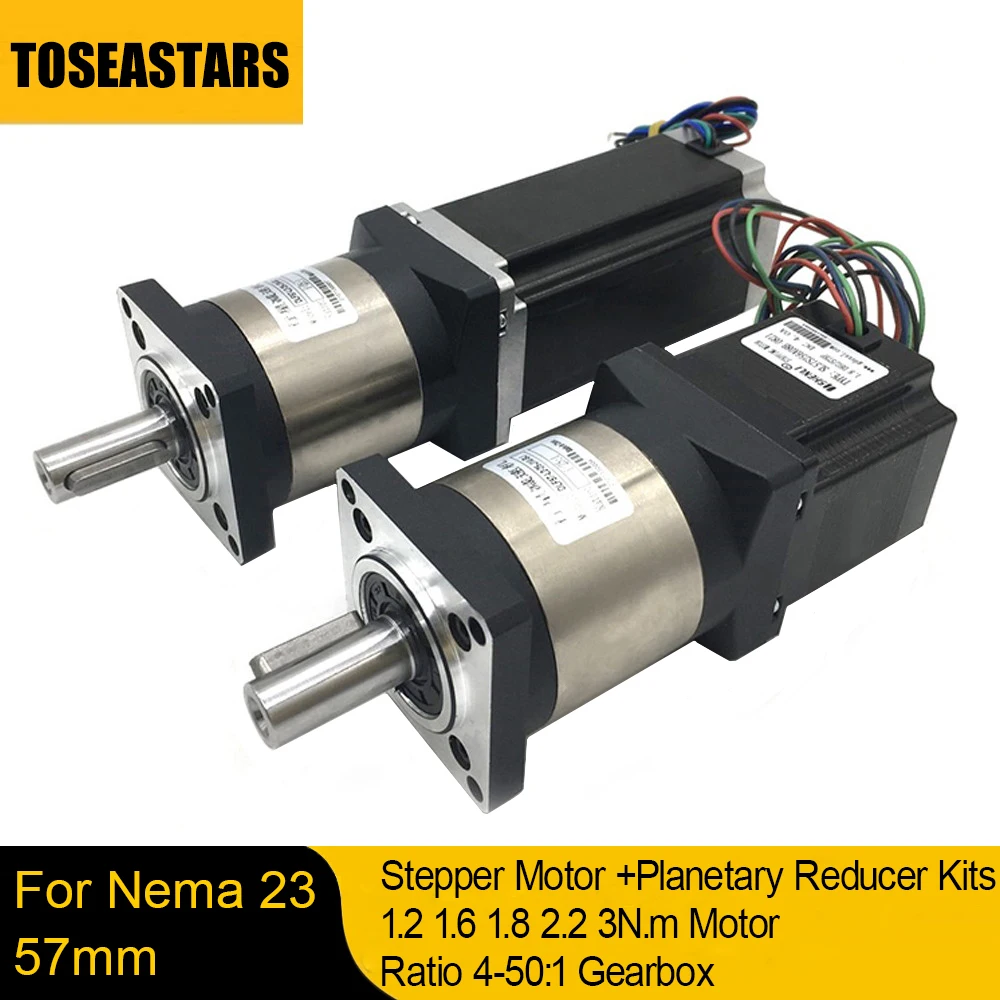 Motor Paso A Paso Nema 23 Con Kits De Reductor Planetario Motor De 57mm
