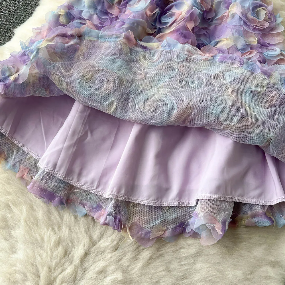 Женское платье с пышными рукавами, милые летние мини-платья-трапеции с ...