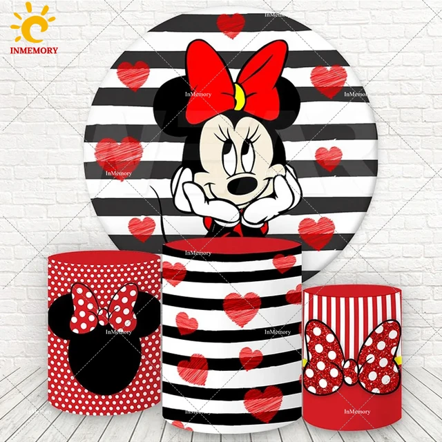 Red And Black Minnie Mouse Background