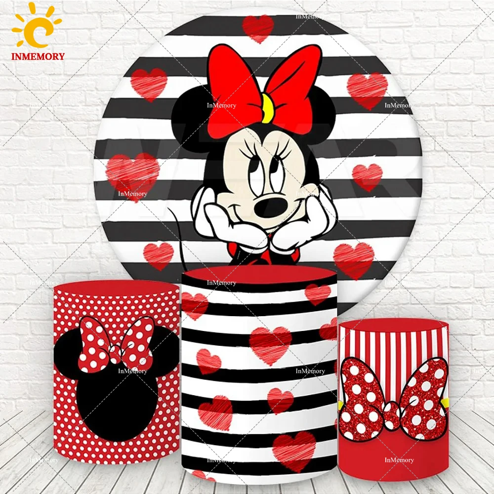 Red-Minnie-Mouse-Round-Backdrops-Circle-Photo-Background-Elastic ...