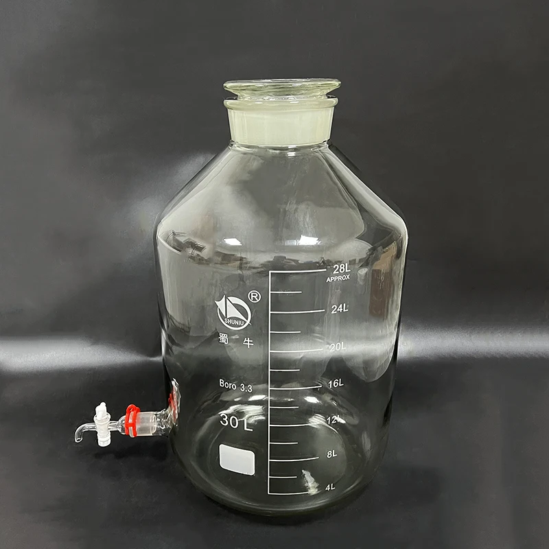 SHUNIU Laboratory aspirator bottle 30000mL,Wide mouth,Clear with tick ...