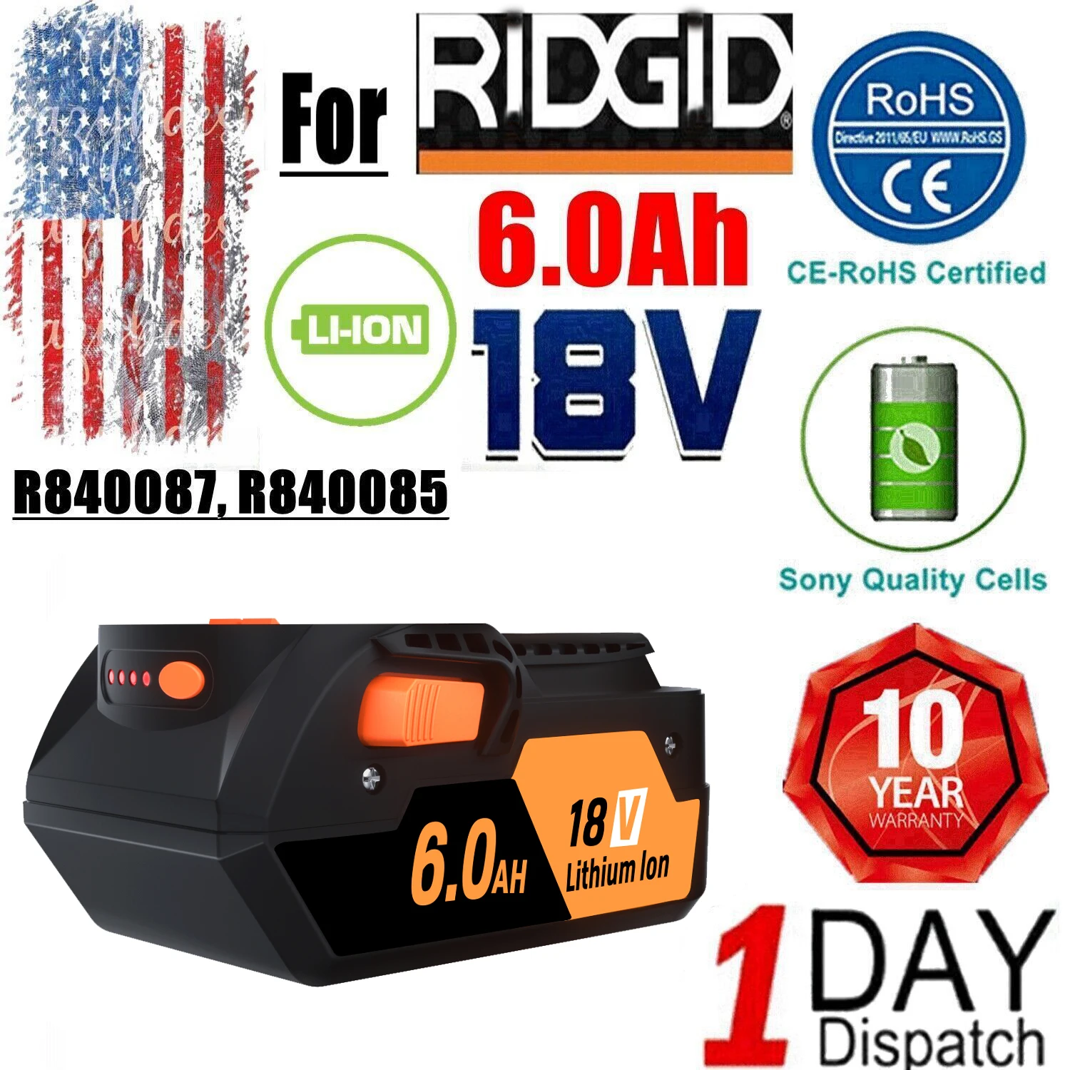 18V-6-0AH-Lithium-Ion-Battery-For-RIDGID-AEG-R840087-R840085-L1815R ...