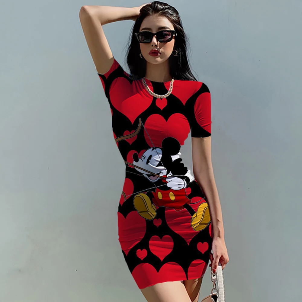 Disney-Mickey-Mouse-Woman-Dresses-Elegant-Dress-Office-Tight-Slim-Lady ...