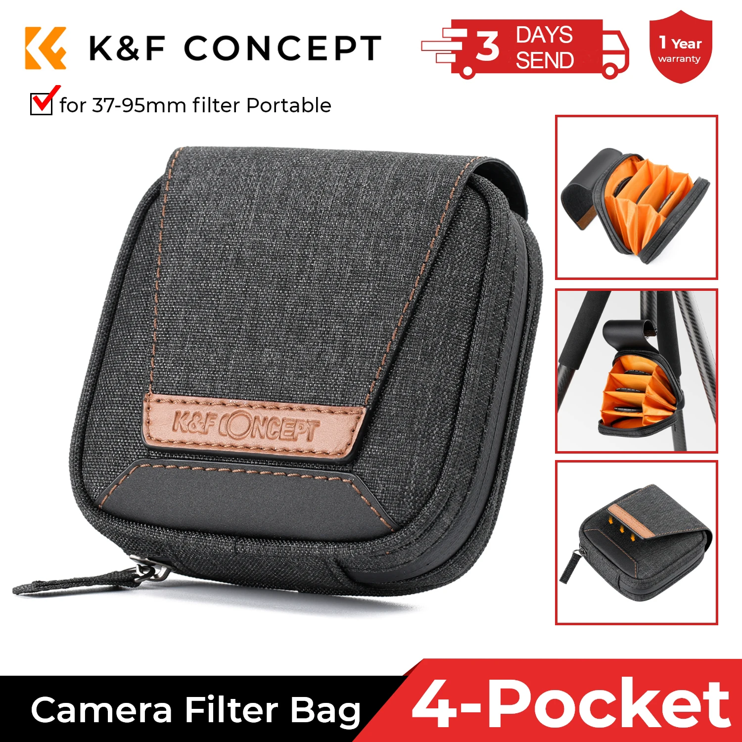 K-F-Concept-4-Slots-Lens-Filter-Case-Bag-with-Inner-Pocket-Carrying ...