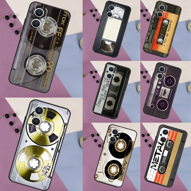 Retro Cassette Tape Case For OPPO Reno 13F 12F 11F 8T 7 8 10 11 12 13 ...