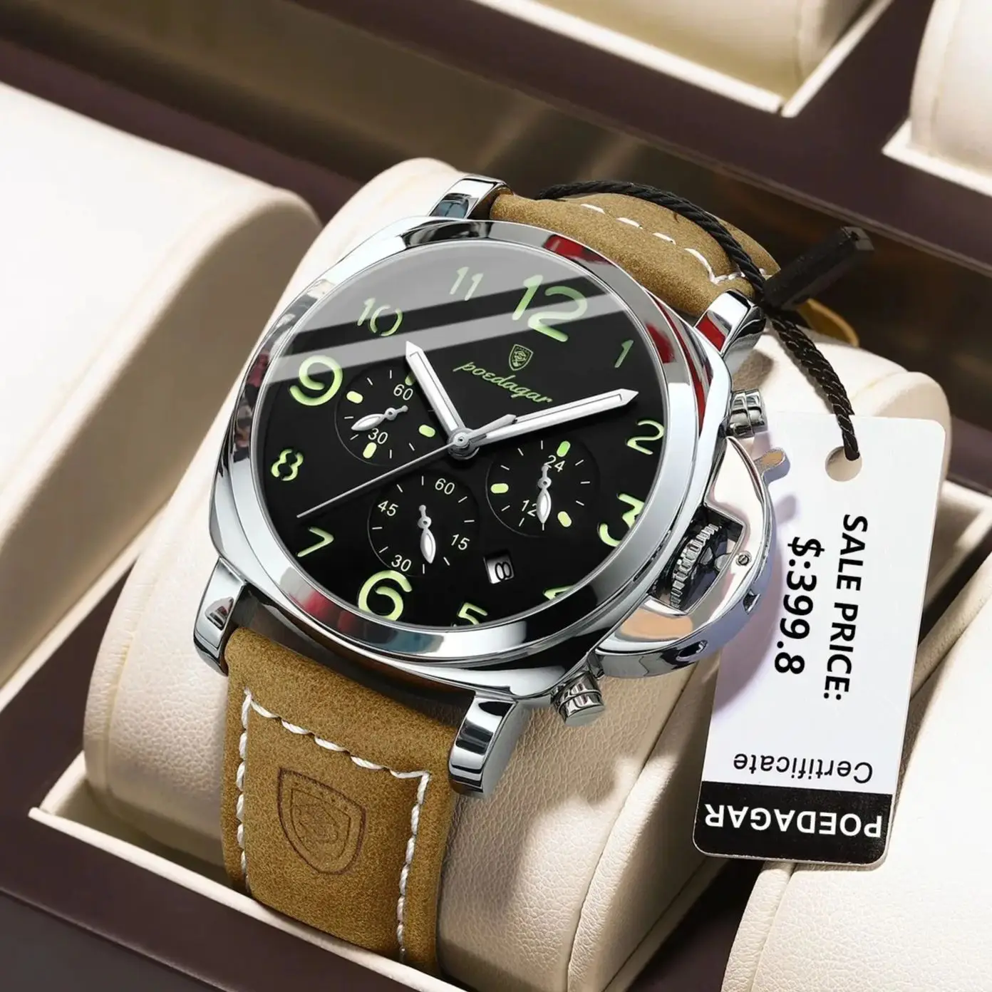 Orologio-militare-di-lusso-POEDAGAR-per-uomo-orologio-da-uomo-in-pelle ...