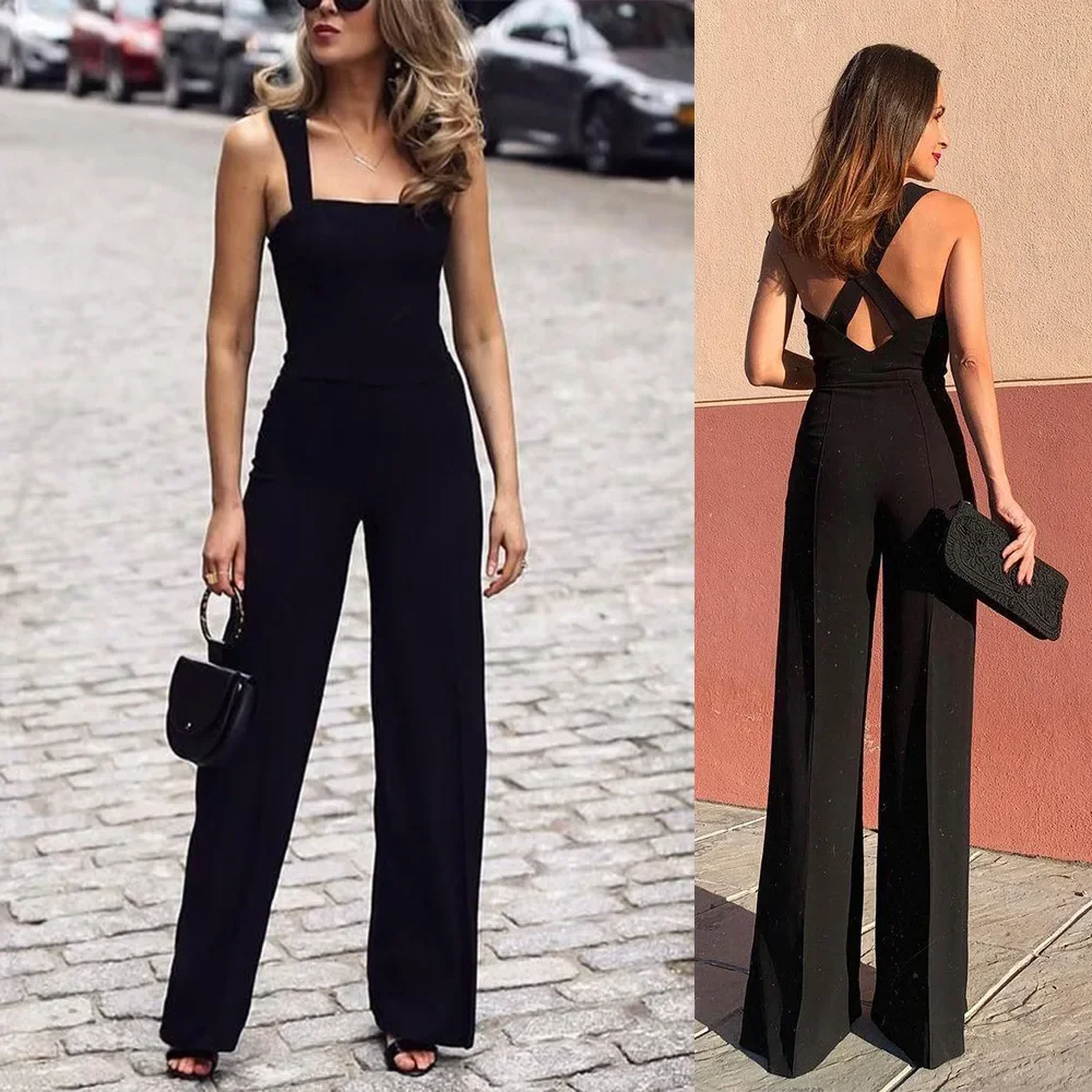 Macac O Preto De Manga Curta Feminino Macac O Casual Cal A Comprida