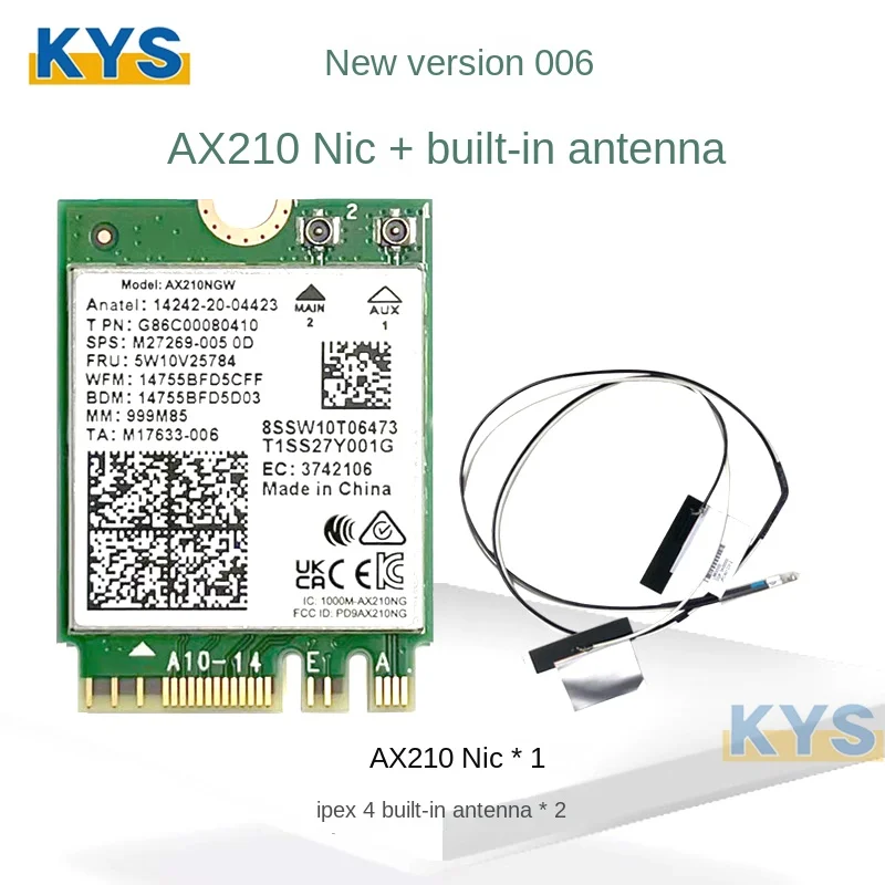 AX210 For WiFi6E Intel AX210NGW WiFi card Triple-band 2.4G/5G/6GHz ...