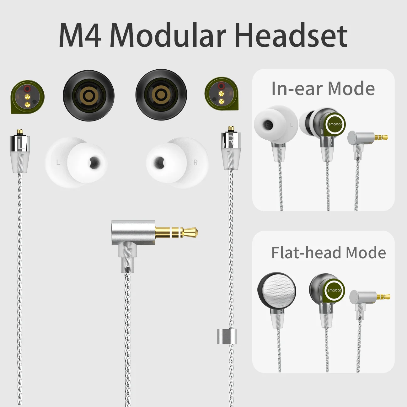 2023-New-modular-earbuds-smabat-M4-wired-HiFi-headphones-flat-in-ear ...