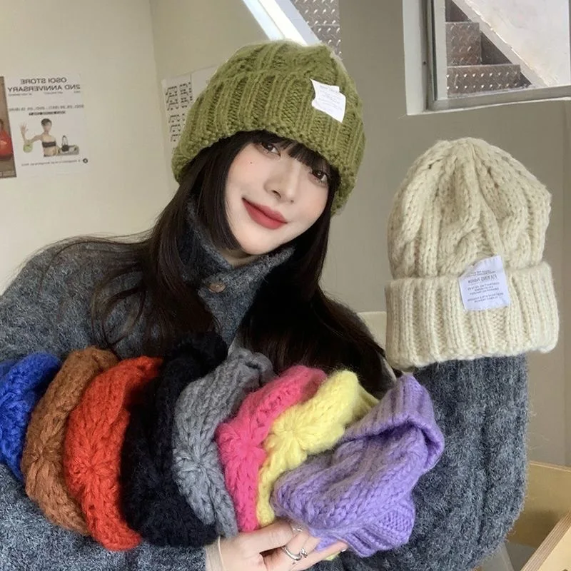 Winter-Beanie-Hat-for-Women-Knit-Cap-Ins-Fashion-Keep-Warm-Wool-Couple ...