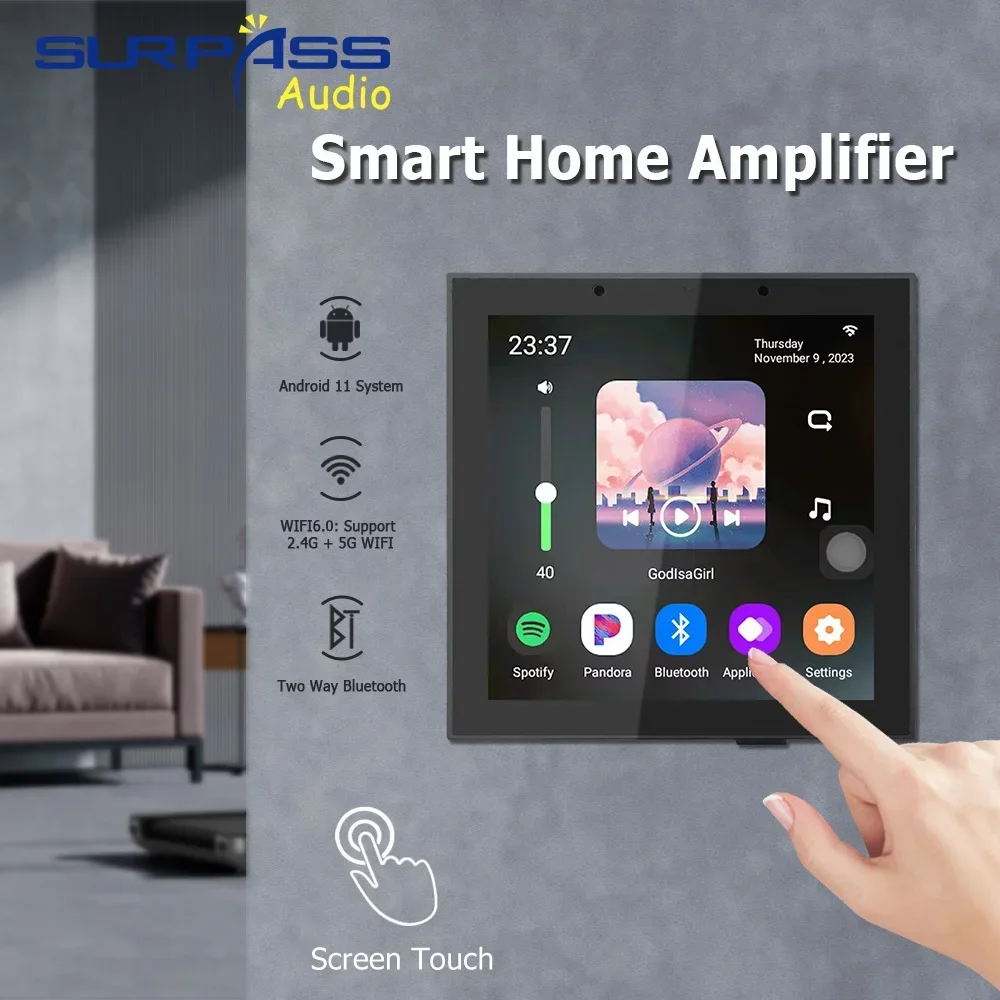 Home-Theater-4-Inch-Touch-Screen-Android-11-System-WiFi-Wall-Amplifier ...