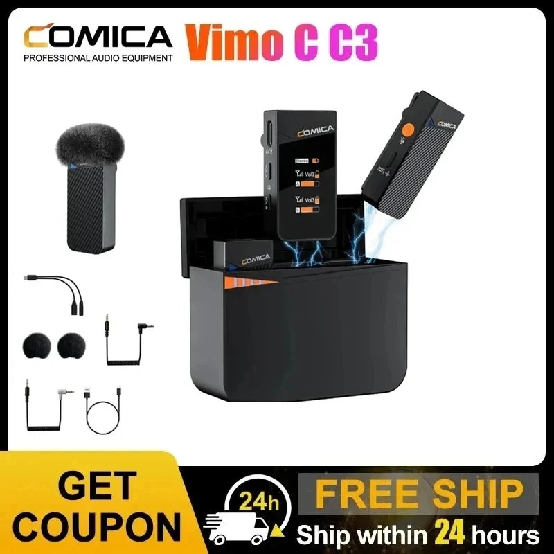 Comica-Vimo-C-C3-Wireless-Lapel-Microphone-2-4G-Mini-for-Smartphone ...