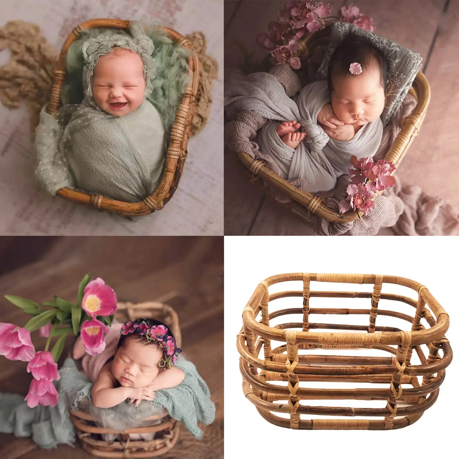 Newborn-Photography-Props-Woven-Basket-Boy-Girl-Fotografie-Accessories ...