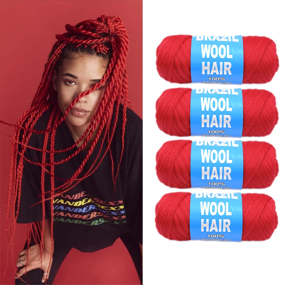 Brazilian Wool Hair Extension For Women Kids African Yaki Synthetic ...