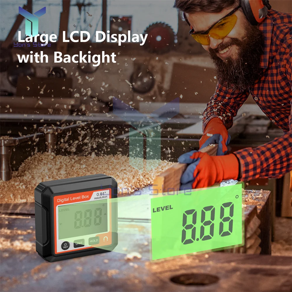 1Set-Digital-Level-Box-Protractor-Angle-Finder-90-Degree-Level-Gauge ...