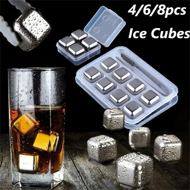 304-Stainless-Steel-Whiskey-Stones-Ice-Cubes-Magic-Vodka-Wine-beer ...