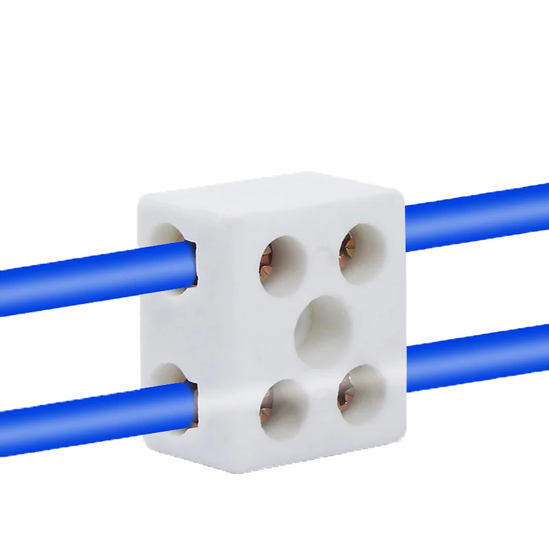 1 In 1 Out 250V 2 Position 5 Hole Ceramic Wiring Terminal Block Row 10A ...