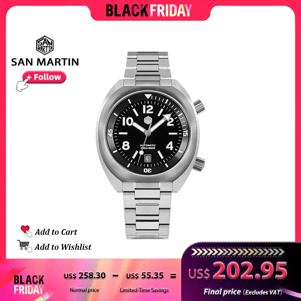 San-Martin-Design-Men-Diver-Watch-YN55-Crown-Internal-Rotating-Bezel ...