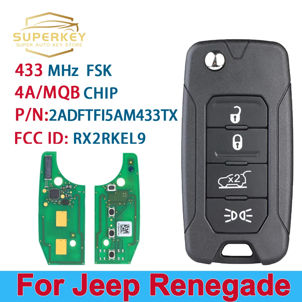 SUPERKEY RX2RKEL9 2ADFTFI5AM433TX Keyless Remote Flip Key 4A /48Chip ...