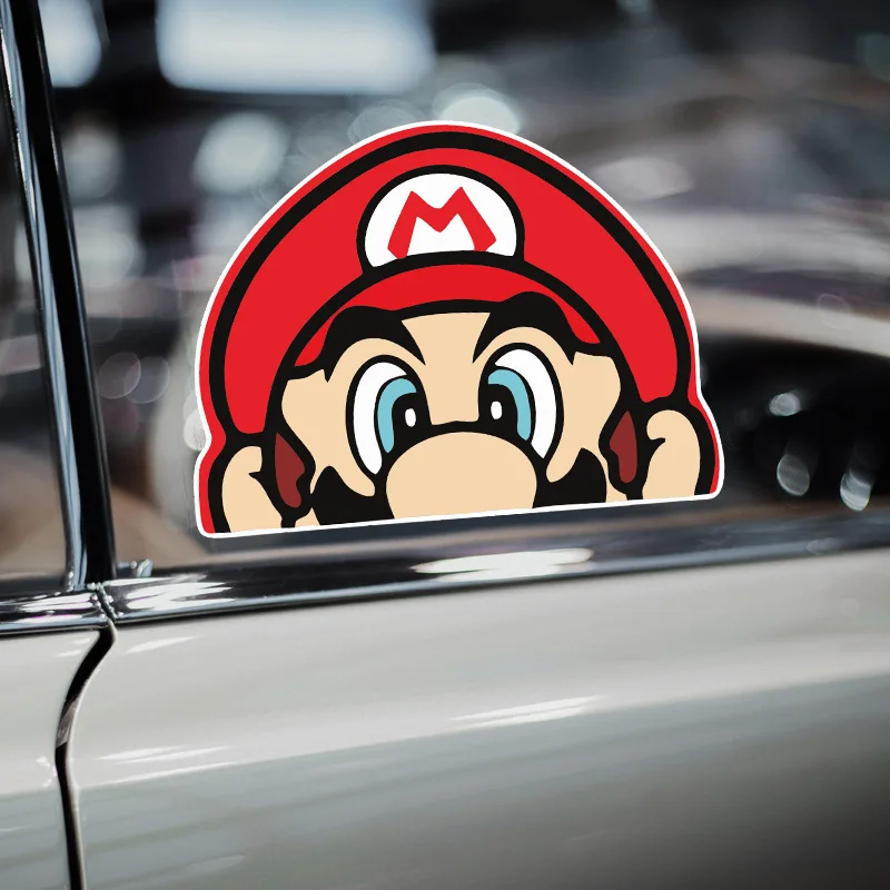 Super Mario Bros Car Stickers Personalized Creative Game Cartoon PET ...